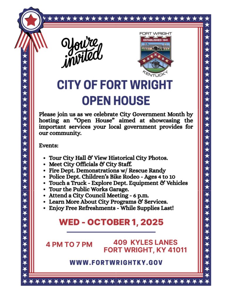 City Government Month - Open House 4-7pm - City of Fort Wright, KY